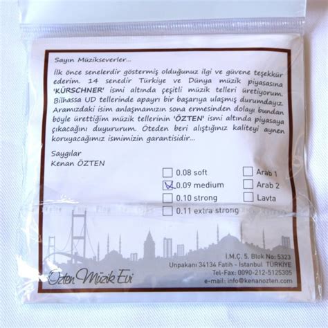 Kenan Ozten Turkish Oud Strings Low Tension 008 Ethnic Musical