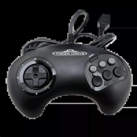 Retro Bit Sega Megadrive Big6 Arcade Pad Black 9 Pin