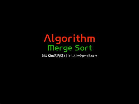 Algorithm Merge Sort Ppt