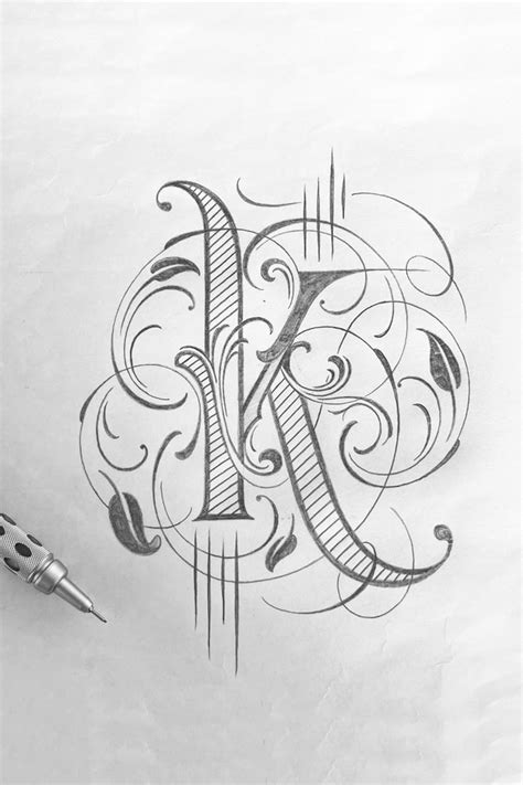 Capital K Calligraphy Alphabet Hand Lettering Art Lettering Styles