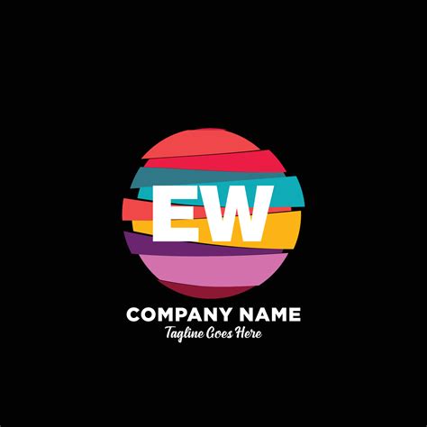 Ew Initial Logo With Colorful Template Vector 21494825 Vector Art At