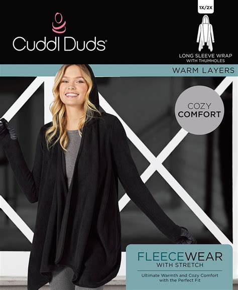 Cuddl Duds Womens Fleecewear With Stretch Long Sleeve Hooded Wrap Macys