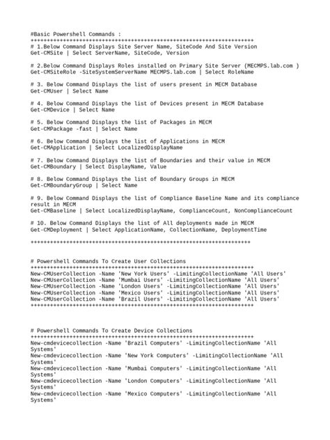 Basic Mecm Powershell Commands Pdf Server Computing Desktop