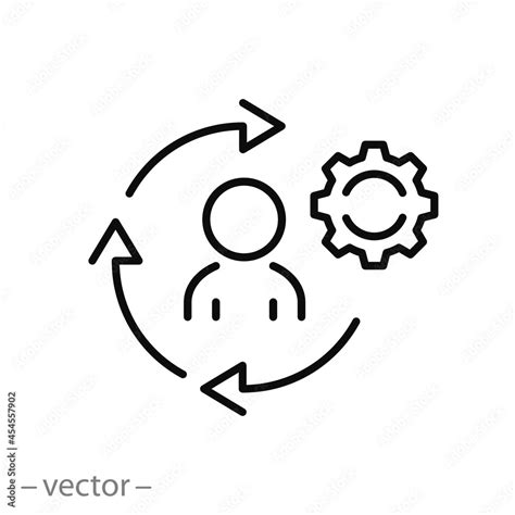 Vecteur Stock Adaptability Man For Work Icon Job Adapt Process