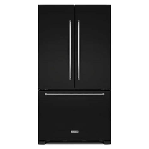 Kitchenaid 20 Cu Ft French Door Refrigerator In Black Counter Depth
