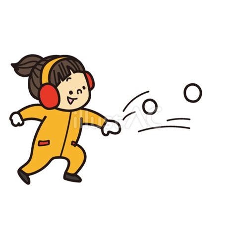 雪合戦で雪玉を投げる子供イラスト No 23514283｜無料イラスト・フリー素材なら「イラストac」