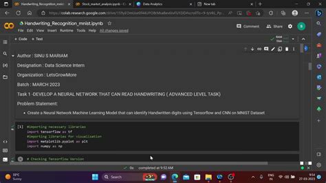 Video Sinu S Mariam On Linkedin Datascience Internship Lgmvip