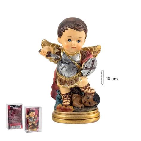 Figura Arcángel san Miguel estilo infantil resina 10 cm Botiga de