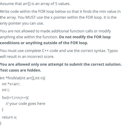 Solved Assume That Arr Is An Array Of 5 Values Write Code