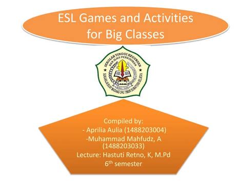 Esl Games And Activities For Big Classes Pptx