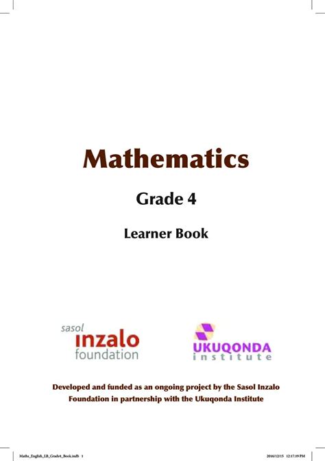 Maths Learner Book Grade 5 Free Download Educoast