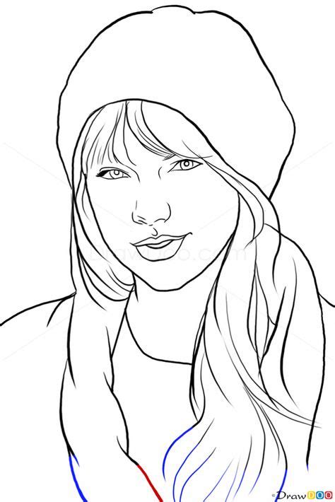 Taylor Swift Outline Drawing