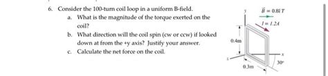 solved 6 consider the 100 turn coil loop in a uniform