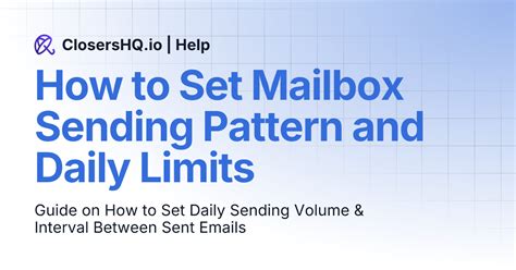 How To Set Mailbox Sending Pattern And Daily Limits Help