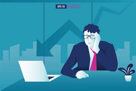 Bankruptcy Vector Illustration Concept Businessman With Broke Company