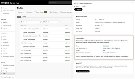 Directory Service Integration Via Webex Common Identity For Dedicated Instance