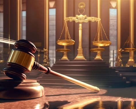 Justicia De Oro Mazo Y Tribunal De Justicia Imagen Premium Generada