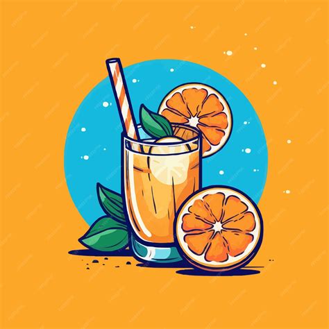 Premium Vector Glass Cup Of Juice Orange Juice Illustration