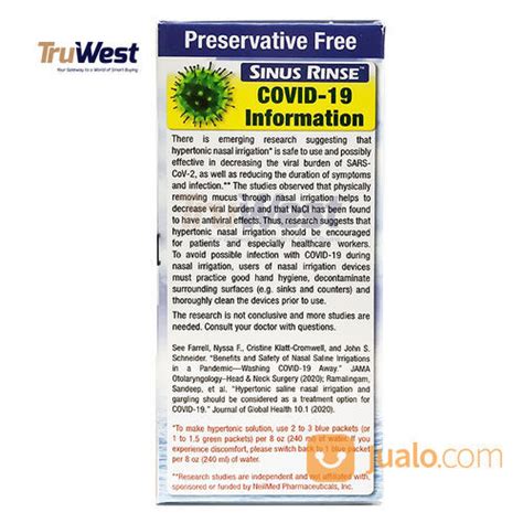 Neilmed Sinus Rinse All Natural Relief Premixed 100 Refill Packets Di