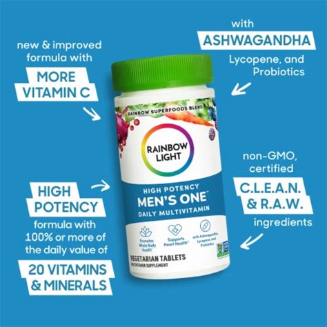 Rainbow Light Mens One High Potency Daily Multivitamin Immune Support
