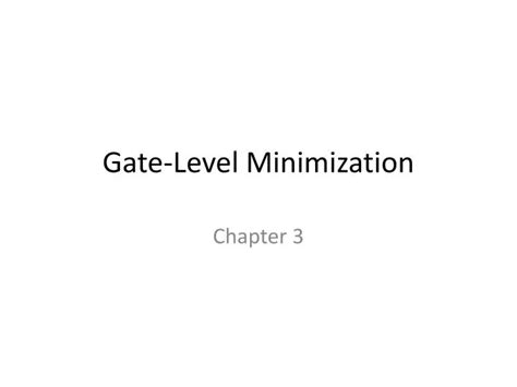 Ppt Gate Level Minimization Powerpoint Presentation Free Download