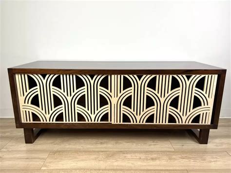 Szafka RTV W Stylu Art Deco Z Drewna Orzechowego Bremen