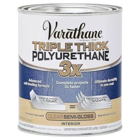 Buy Rust Oleum Varathane Triple Thick Polyurethane Clear Wood Finish Semi Gloss 284472 Tin Of