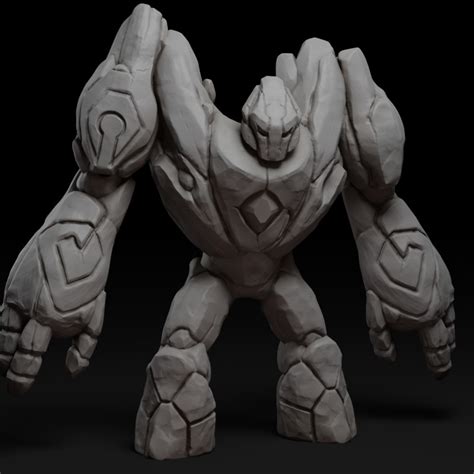 3d Printable Stone Golem Set By Safehold