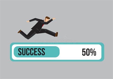 Businessman Running On The Progress Bar Towards Success Concept Of