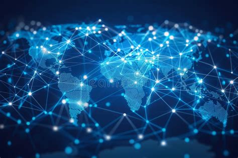 Global Digital Network Connections Illustrating Worldwide Communication Technology Systems Stock