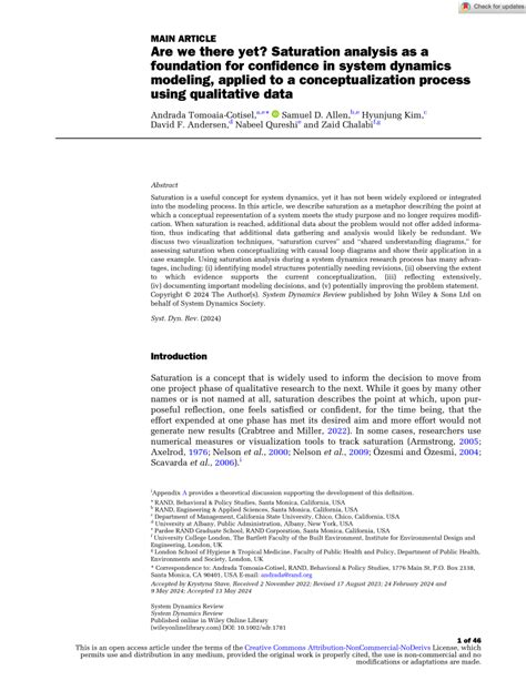 Pdf Are We There Yet Saturation Analysis As A Foundation For