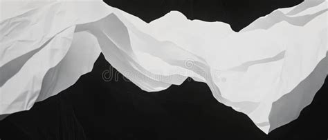Three Dimensional White Paper Folds Creating Depth Against A Black