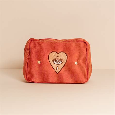 Corduroy Makeup Bag In Rust Cai And Jo