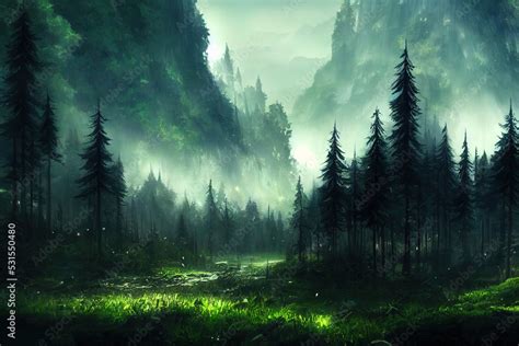 Dark Forest Landscape