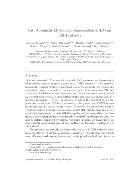 pdf fast automatic myocardial segmentation in 4d cine cmr datasets