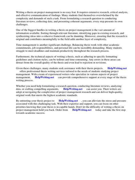 Thesis Project Management Pdf Thesis Project Management