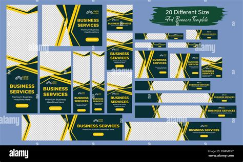 Modern Web Header Banner Template Horizontal And Vertical Web Ads Banner Set Gradient Abstract