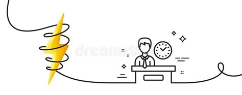 Presentation Time Line Icon Watch Sign Continuous Line With Curl