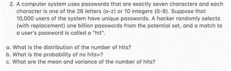 solved 2 a computer system uses passwords that are exactly