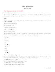 Homework Pdf Basic Algorithms Homework Due September PM EST Instructions Please