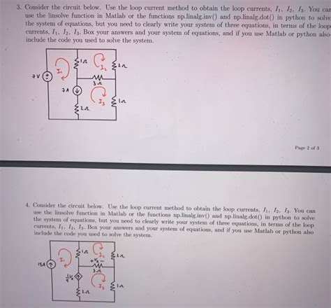 Solved 3 Consider The Circuit Below Use The Loop Current