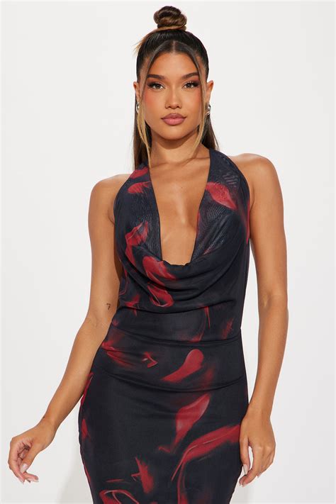 Dora Mesh Maxi Dress Blackred Fashion Nova Dresses Fashion Nova