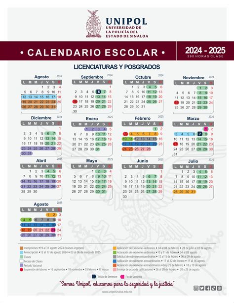 Calendario Escolar 2024 2425 Unipol Sinaloa