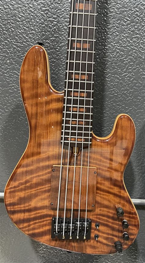 Lowend Exotic Flame Redwood 33” Scale 5 String Lowend Bass Shop Vault