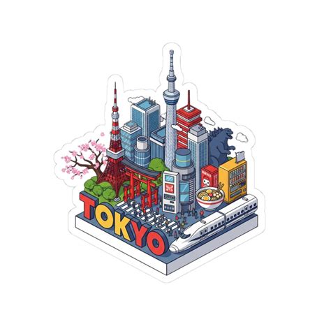 Tokyo City Kiss Cut Stickers Cute Travel Art Laptop Decor Ts For