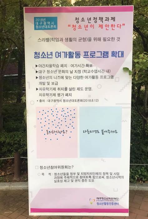 대구광역시청소년참여위원회 대구청소년참여위원회가 직접 운영한 김참여의 참여를 기다립니다” 선거인단