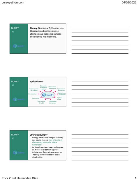 SecciÓn 07 LibrerÍa Numpy Pdf Programación De Computadoras