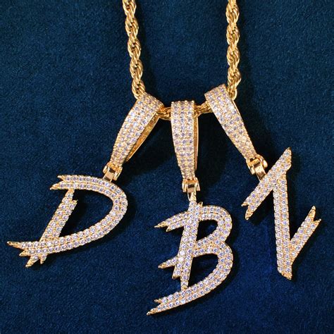 Single Cursive Letter Pendant Necklace