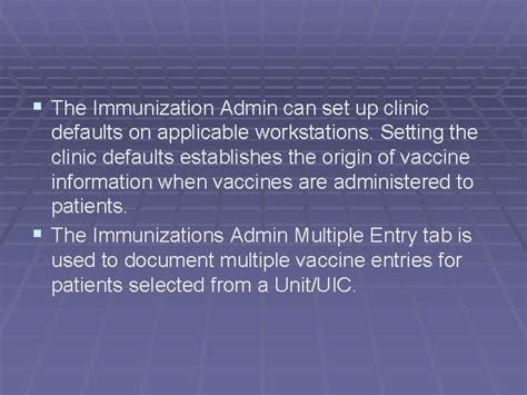 Ahlta Immunization Management The Immunization Admin Module Is