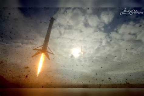 摄影师首次拍摄 Spacex 火箭助推器着陆 助推器 火箭 Spacex